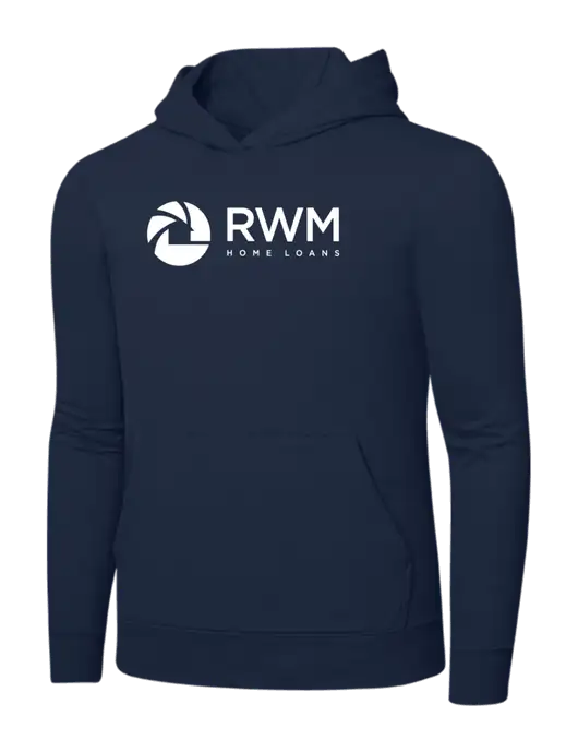 Navy 7.8 oz Ring Spun Hooded Sweatshirt w/RWM Home Loans Logo