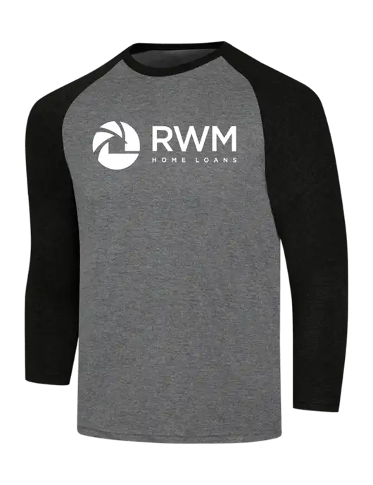 Simply Soft 3/4 Sleeve Black Frost/Grey Frost Ring Spun Cotton T-Shirt ...